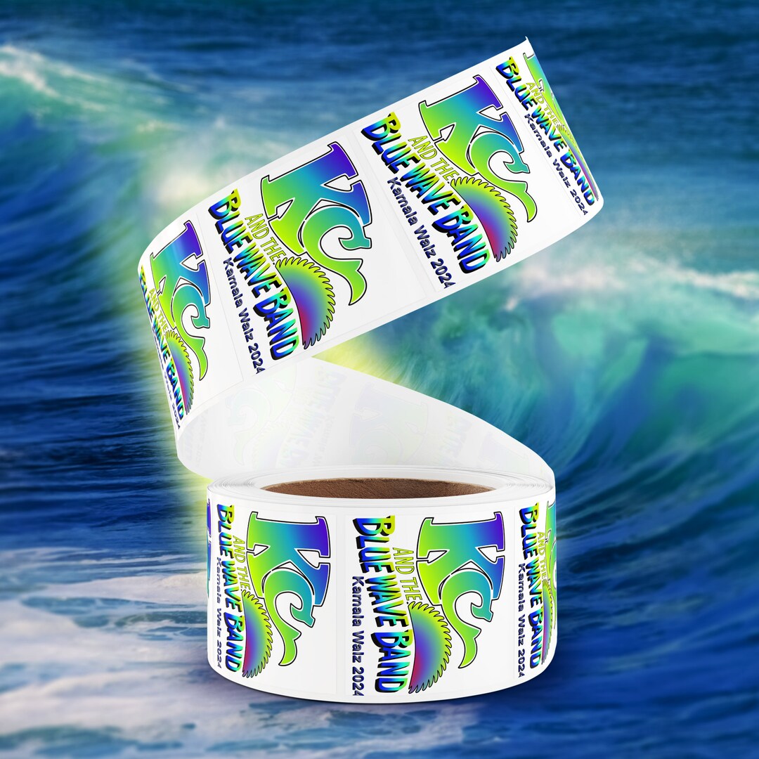 KC and the Blur Wave Band Square Sticker Label Rolls - Etsy