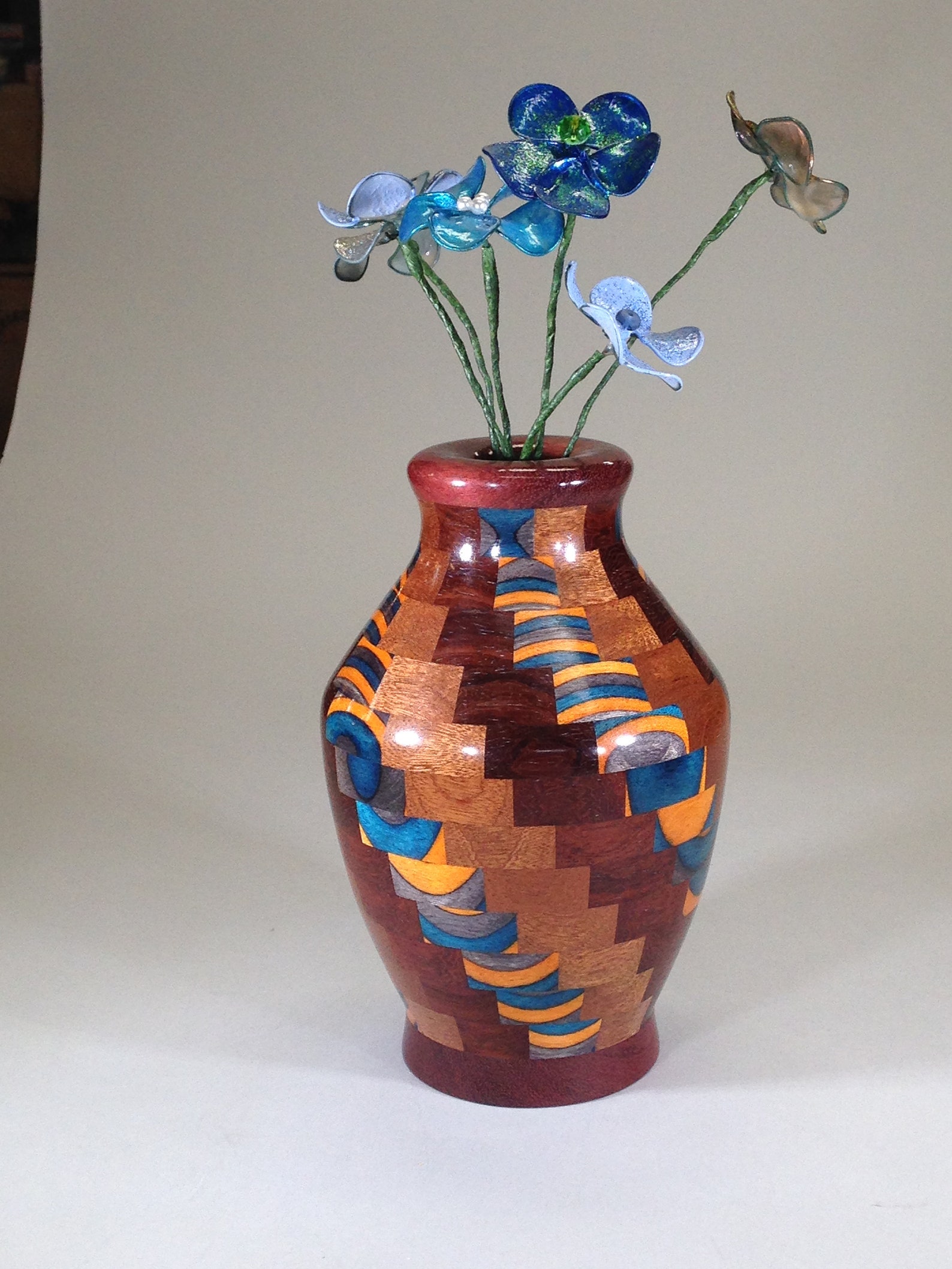 Turned Segmented Wood Vase Handmade Flower Vase - Etsy