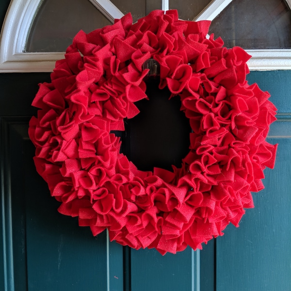 Red Wreath - Etsy