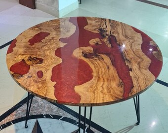 Red Epoxy Resin Coffee Table - Etsy