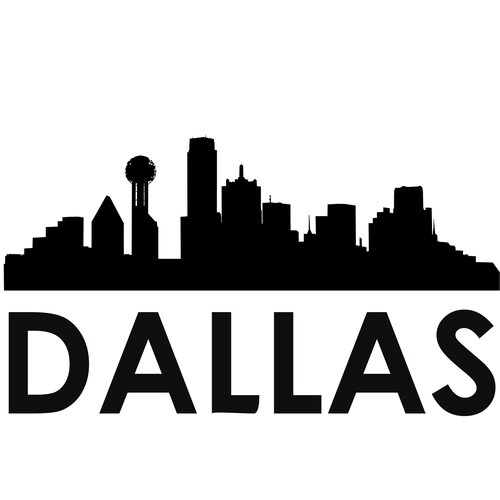 Dallas Vector Skyline Dallas SVG Silhouette Svg Dxf Eps - Etsy