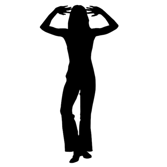 Hands Up Silhouette Female Woman Eps Silhouette Rld Rdworks Etsy