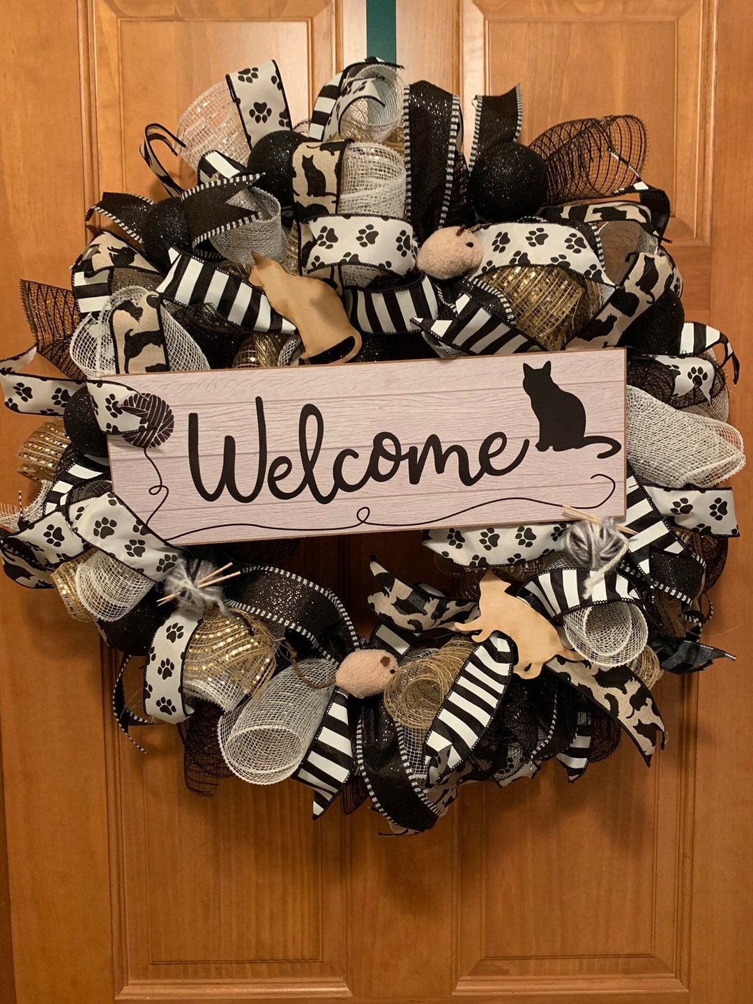 Cat Lovers Wreath, Cat Wreath, Cat Welcome Wreath, Pet Wreath - Etsy