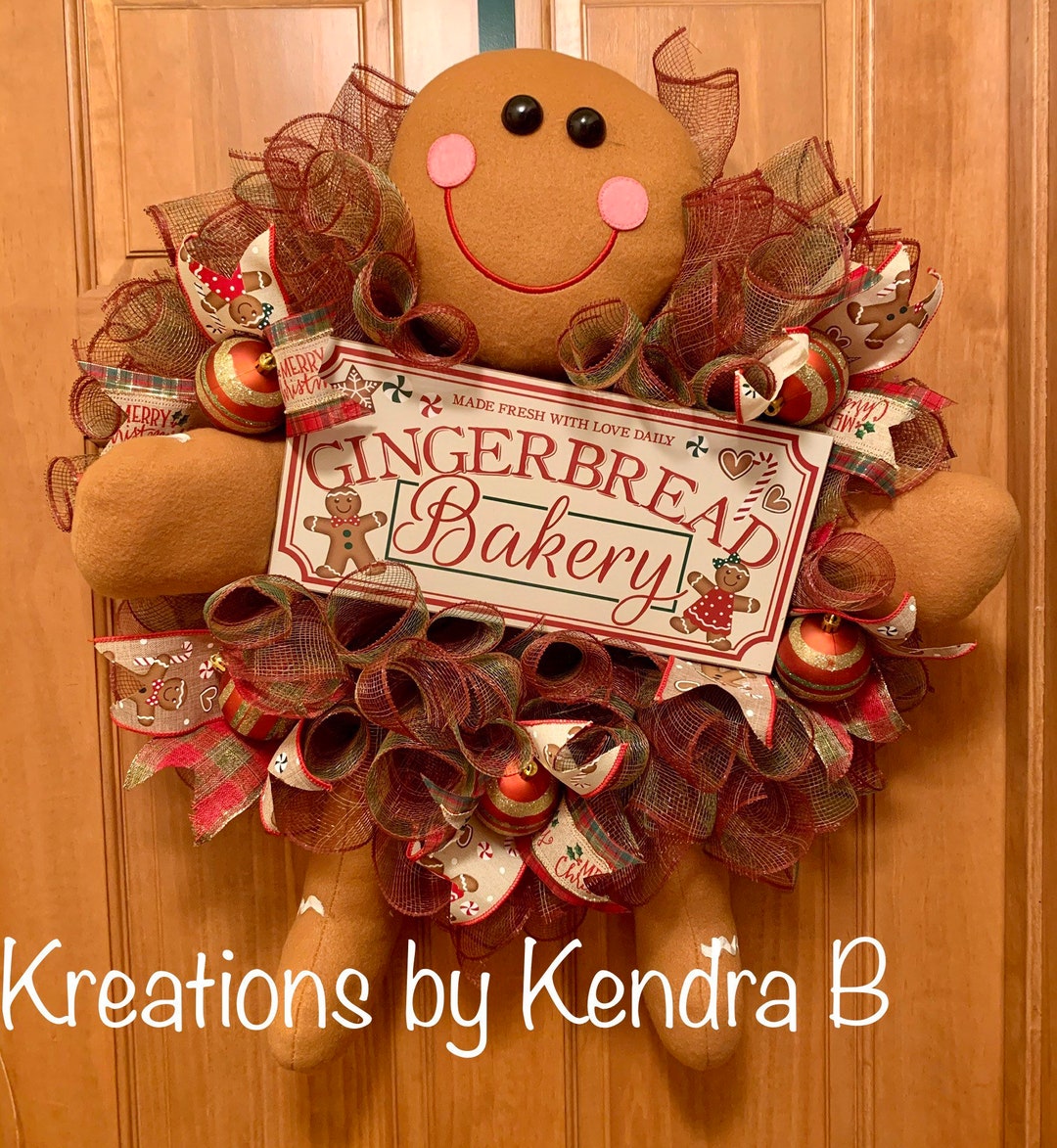 Gingerbread Wreath Christmas Wreath Gingerbread Christmas - Etsy