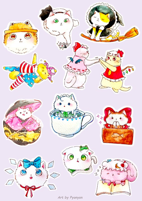 Stickers Touhou fan merch stickers Paper, Party & Kids etna.com.pe