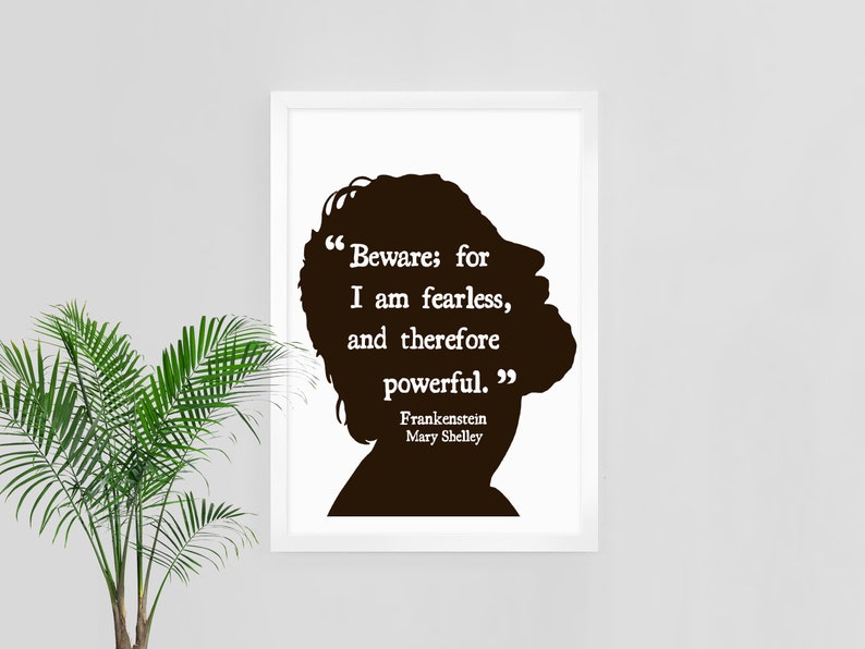 Mary Shelley Wall Art, Frankenstein, English Literature, Library Wall ...