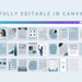 25 Page Soft Blue Ebook Template for Canva, Editable Workbook, Lead ...