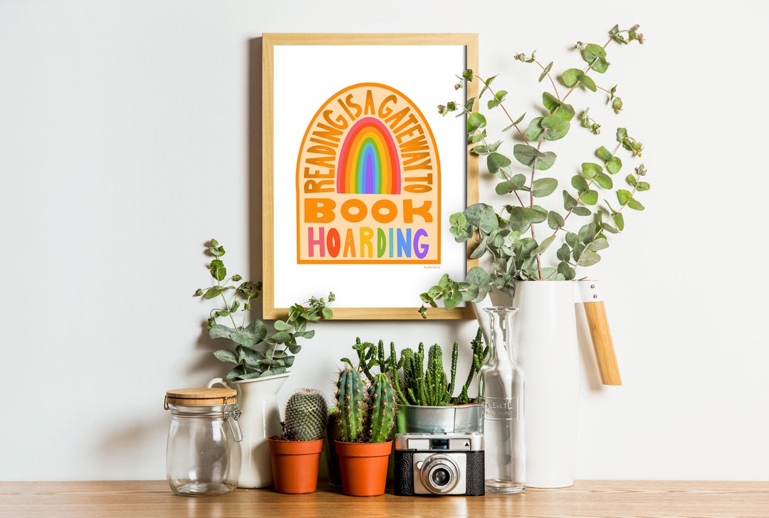 Book Hoarding, Book Lover Decor, Book Wall Art, Reading Wall Art ...