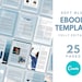 25 Page Soft Blue Ebook Template for Canva, Editable Workbook, Lead ...
