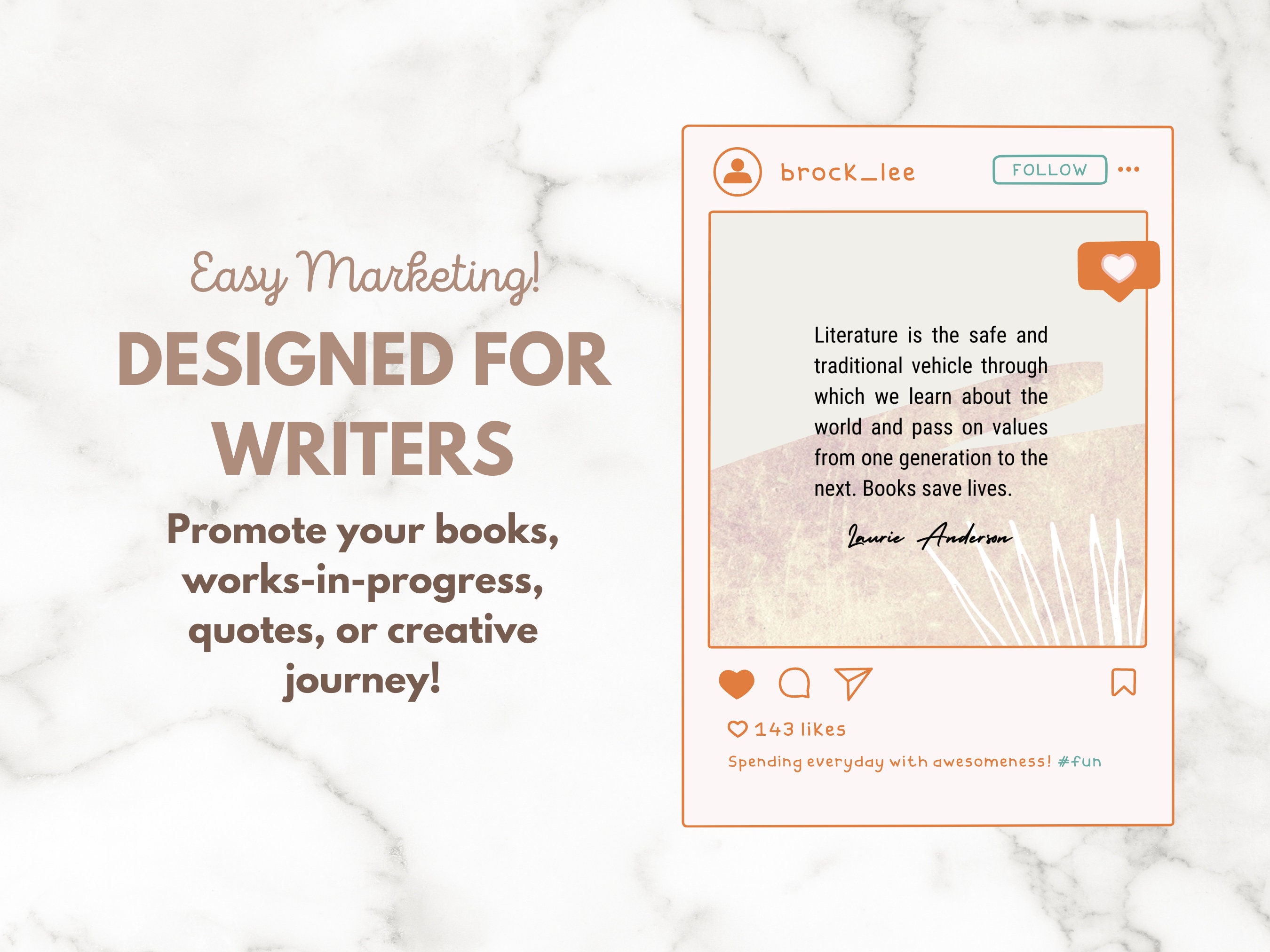 Writer Instagram Puzzle Template Tan Paper | 18 Post Social Media ...