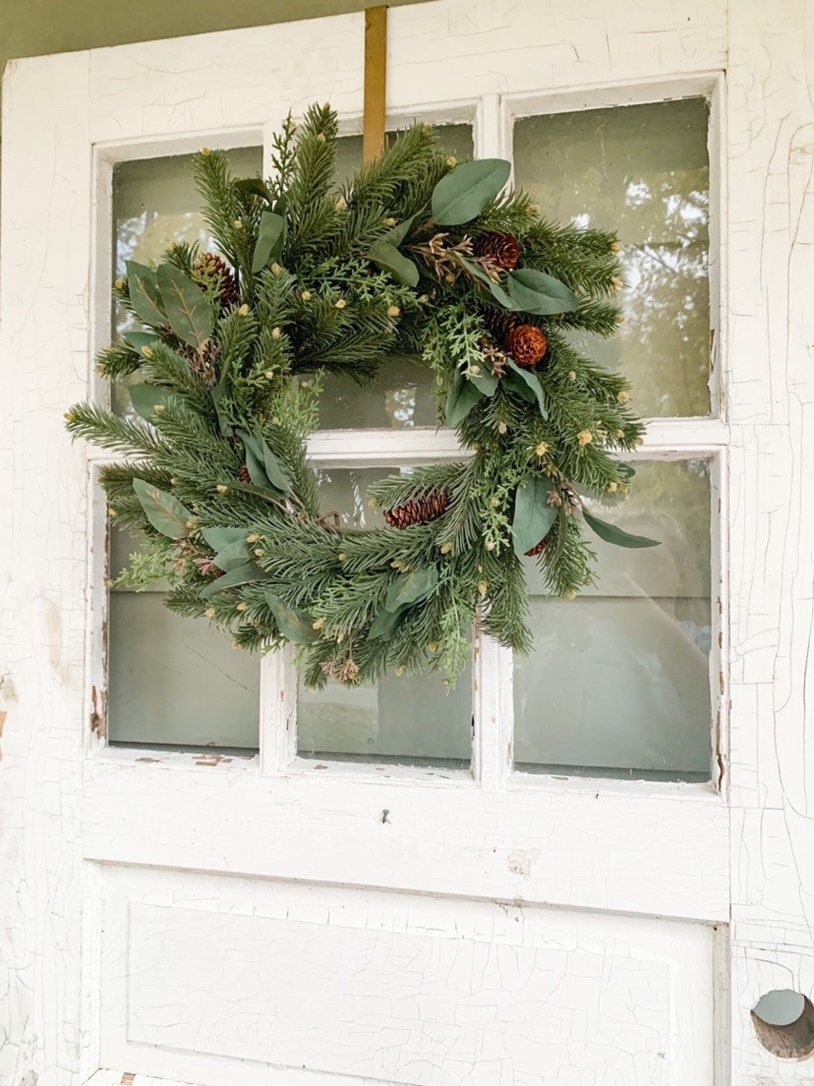 Rustic Winter Pine and Eucalyptus Wreath Holiday Wreath - Etsy