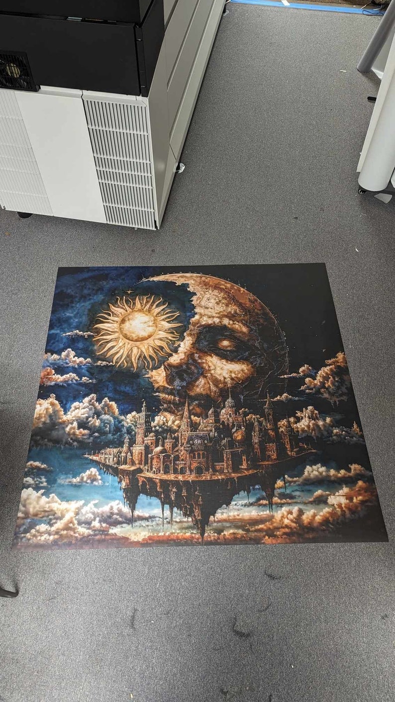 Original "sun, Moon and the Small World" Flat Earth Art. Printed on ...