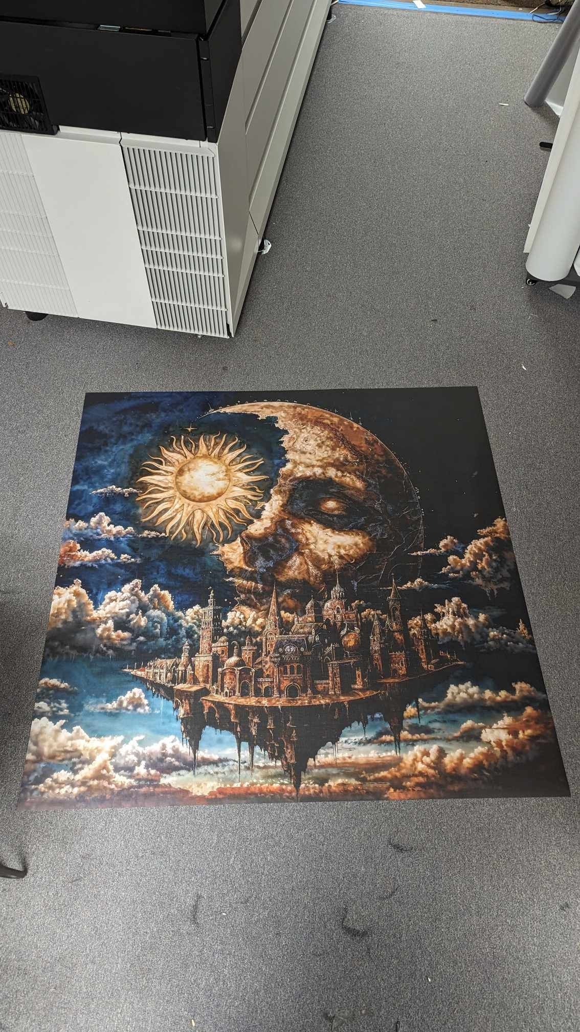 Original "sun, Moon and the Small World" Flat Earth Art. Printed on ...