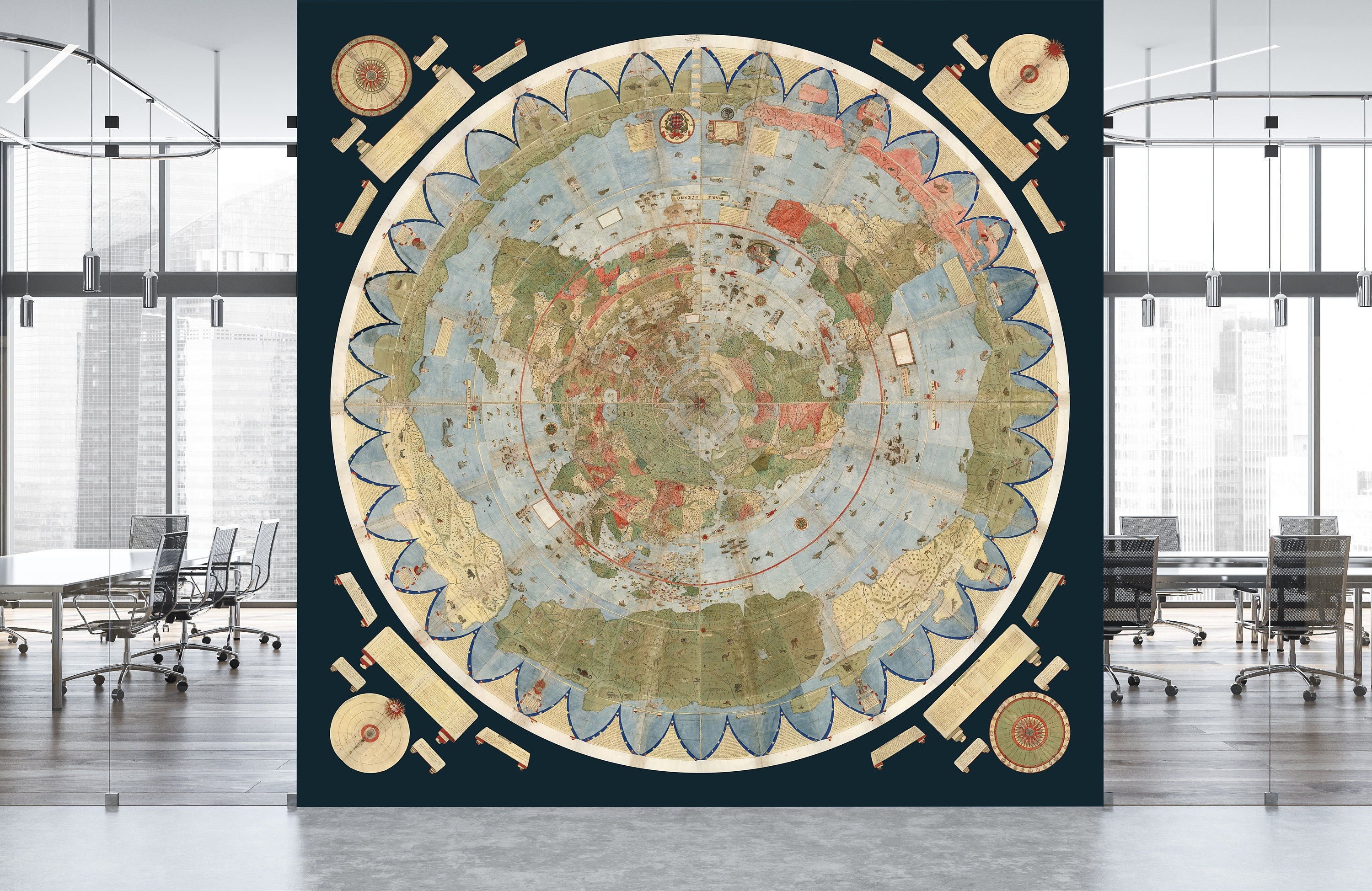 Urbano Montes Manuscript World Map of 1587. Remarkable Ultra HD Quality ...