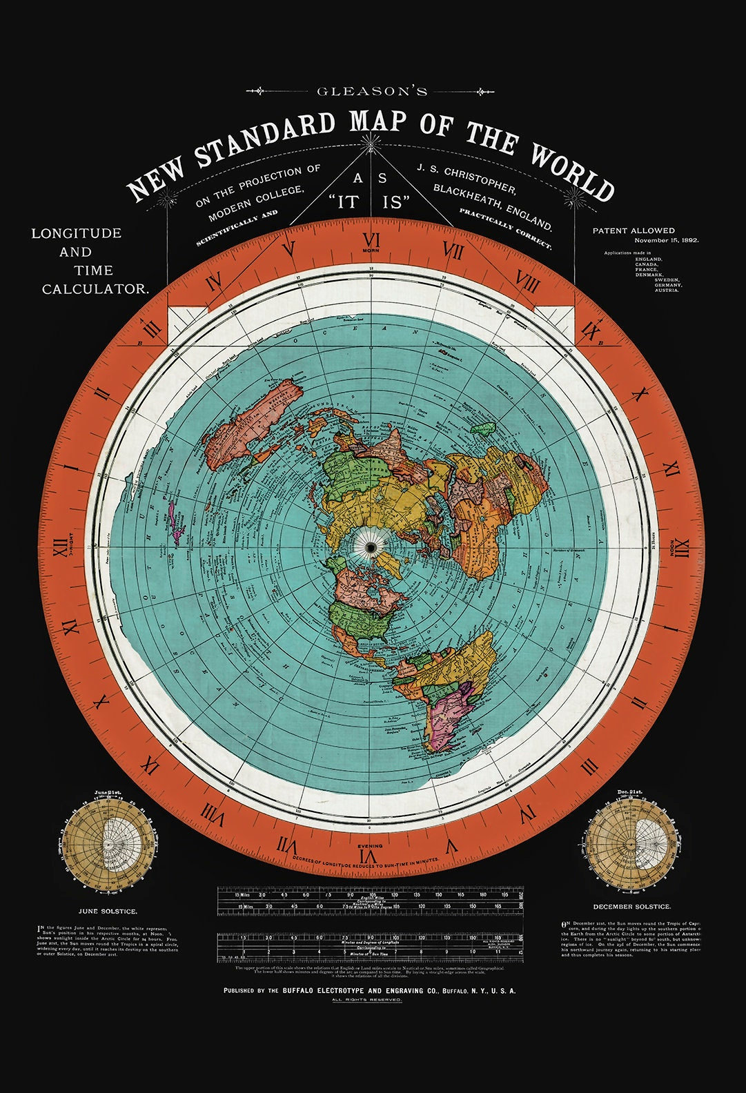 Unveil the Mystique of Gleason's 1892 Flat Earth Map: Reimagined ...