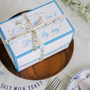 White and Blue Cake Boxes With Cardboards – Cookies Packaging- Baked ...
