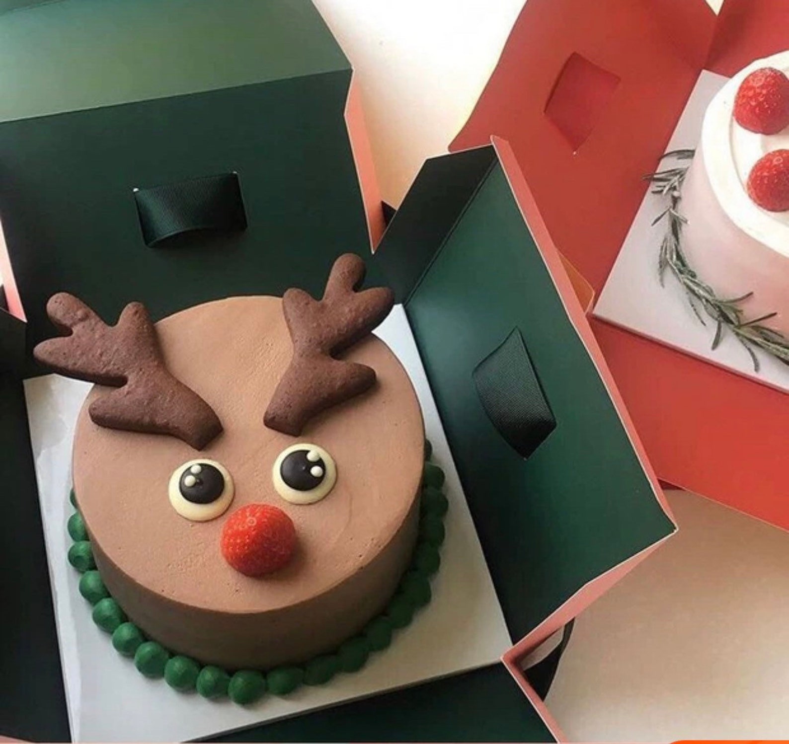 10inches/8inches Yellow/pink Cake Boxes With Ribbon and Thick | Etsy