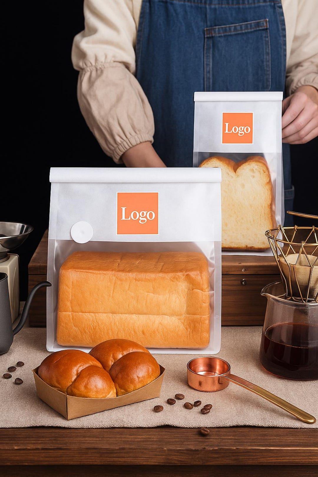 Toast Bread Bag Set: White/brown Paper Bags With Window (set of 30) - Etsy