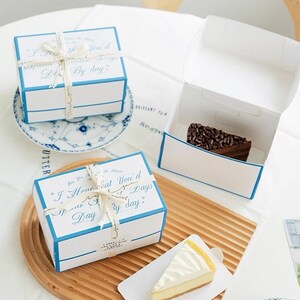 White and Blue Cake Boxes With Cardboards – Cookies Packaging- Baked ...
