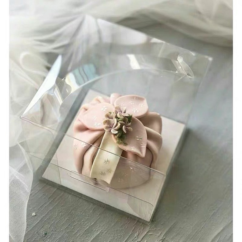 Clear Cake Box With Handle, Cylinder Cake Carrier, Birthday Party Favor ...