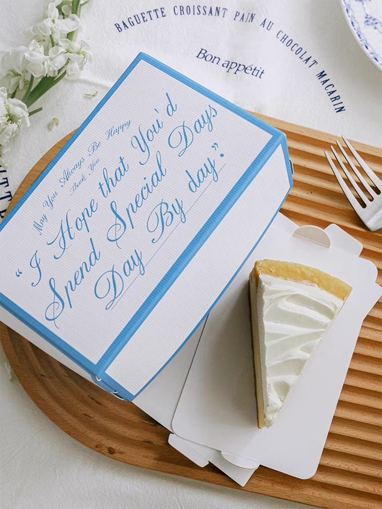 White and Blue Cake Boxes With Cardboards – Cookies Packaging- Baked ...