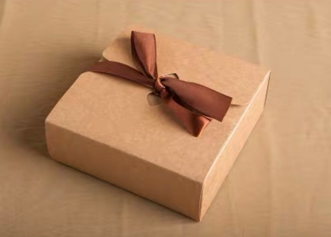 Black/blue/brown Kraft Box With Bow Ribbon -favor Boxes, Gift Boxes ...