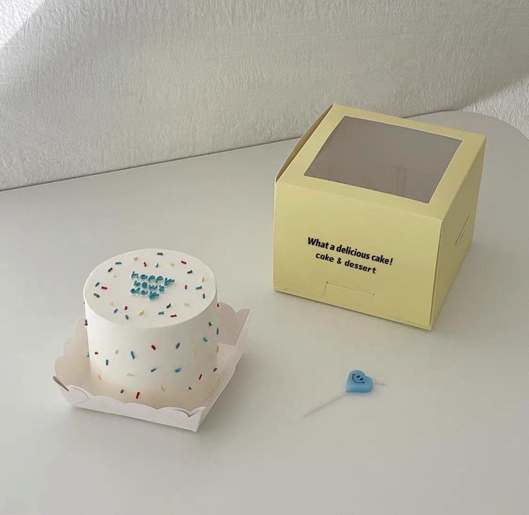 5.5 Inches Yellow Cake Boxes With Window and Cardboards – Cake Carriers ...