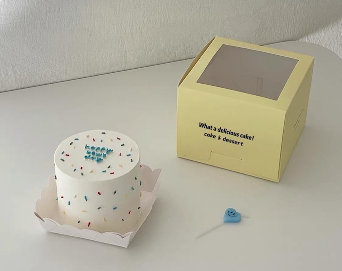 5.5 Inches Yellow Cake Boxes With Window and Cardboards Cake Carriers ...