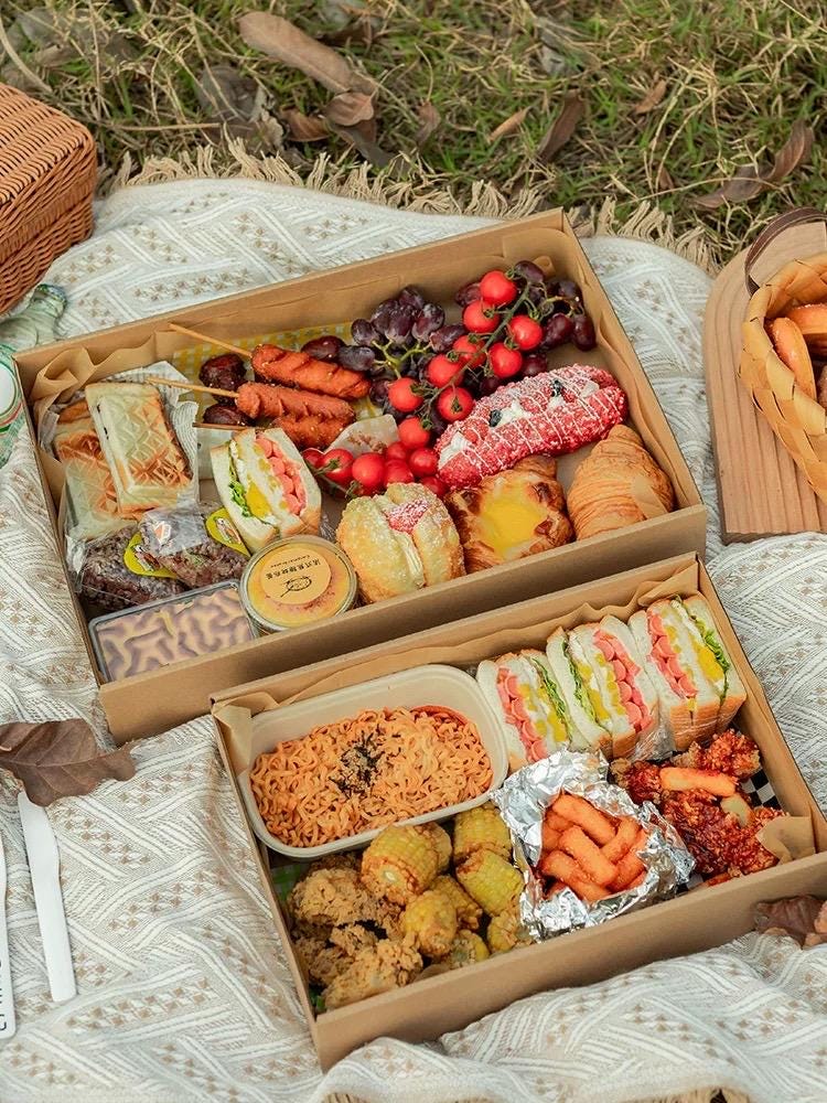 Kraft Picnic Box With Clear Window: Eco-friendly Food Box - Set of 4 - Etsy