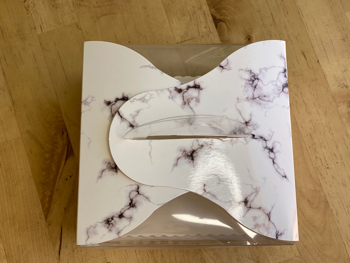 Marble Pattern Clear Cake Box , Candy Box, Gift Box, Favor Boxes - 6 ...