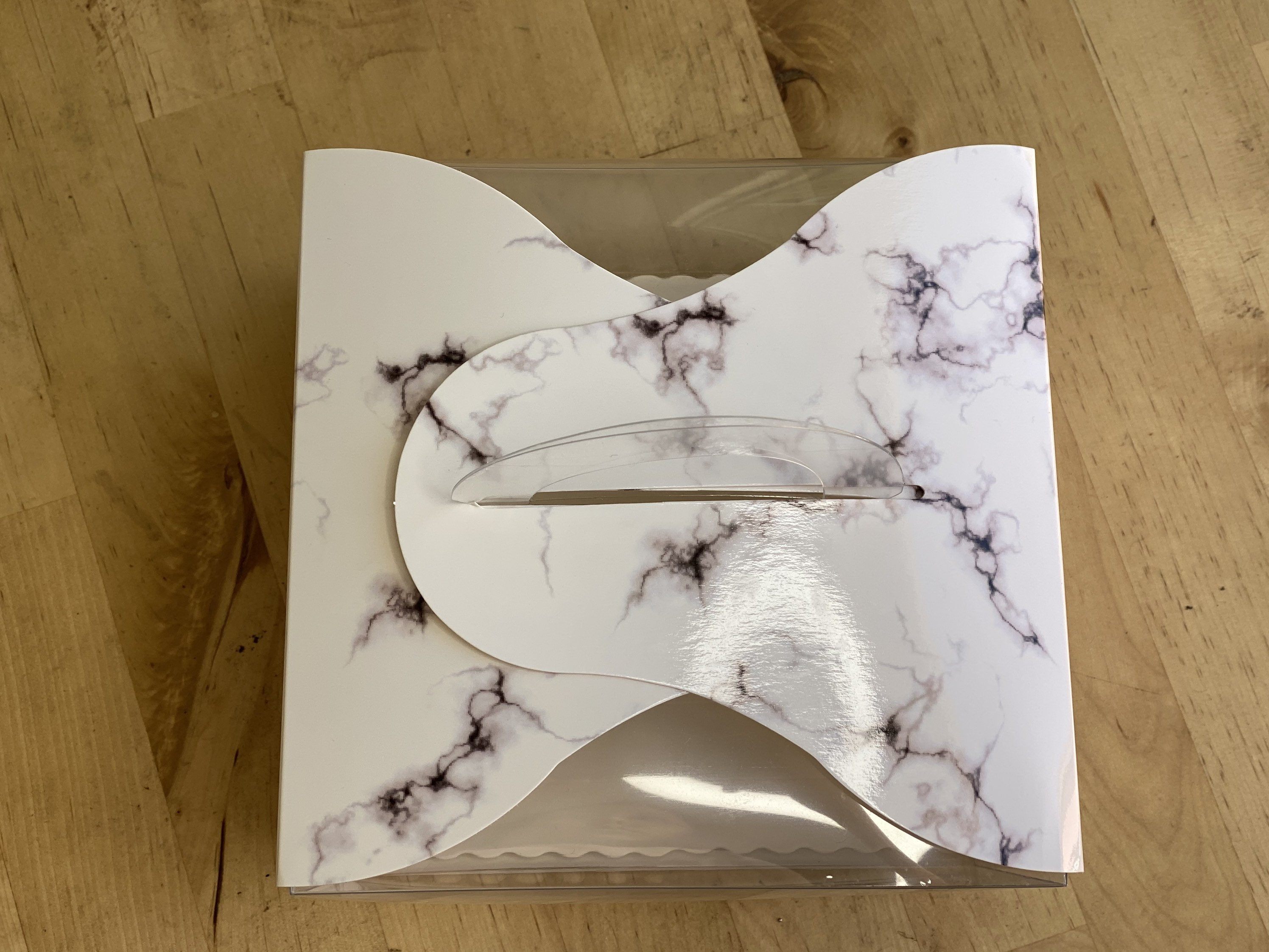 Marble Pattern Clear Cake Box , Candy Box, Gift Box, Favor Boxes - 6 ...