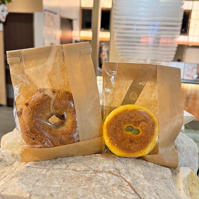 Kraft Bread Bags With Clear Window: Eco-friendly Bakery Packaging (set ...