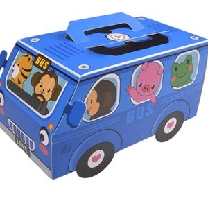 Vibrant Yellow and Blue Bus Design Baking Gift Box With Base Tray ...