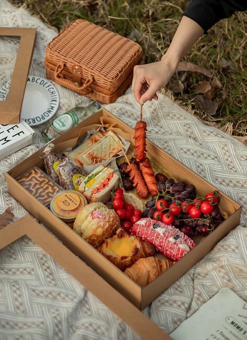 Kraft Picnic Box With Clear Window: Eco-friendly Food Box - Set of 4 - Etsy
