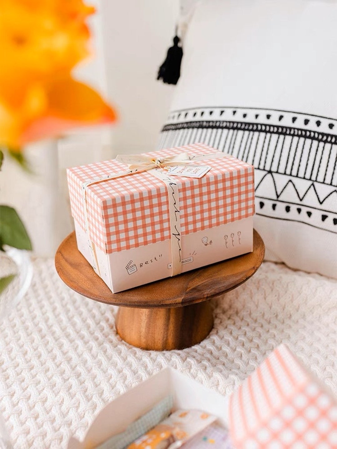 Pink Checked Bakery Boxes,favor Boxes, Cake Boxes,gift Boxes,treat ...