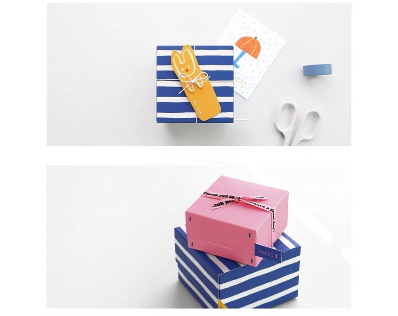 Blue Stripe Bakery Boxes / Red Stripe Candies Boxes / White | Etsy