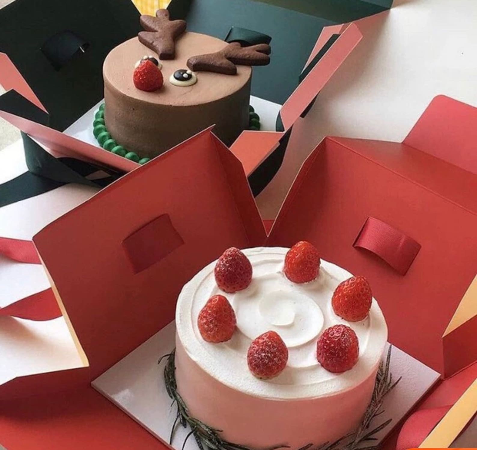 10inches/8inches Yellow/pink Cake Boxes With Ribbon and Thick - Etsy