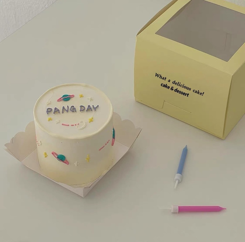 5.5 Inches Yellow Cake Boxes With Window and Cardboards Cake - Etsy