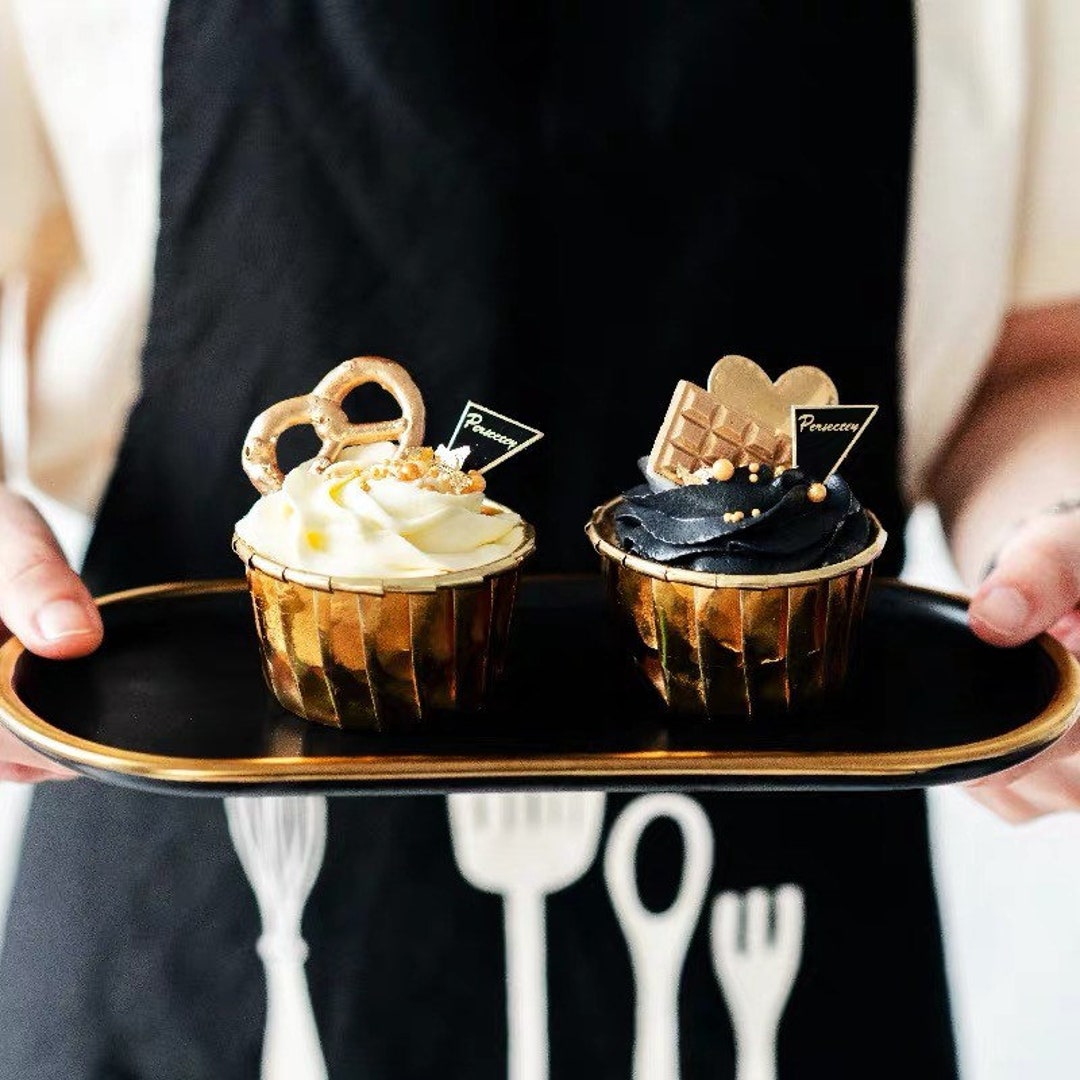 Gold / Silver / Rose Gold Baking Cups - Decorative Border Cupcake ...