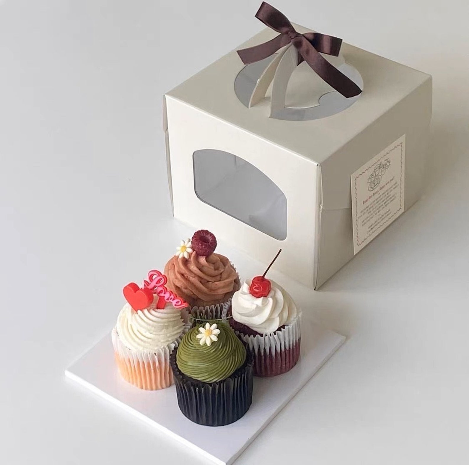 Cake Boxes With Handles & Boards: 6-inch Bakery Packaging - Set of 5 - Etsy