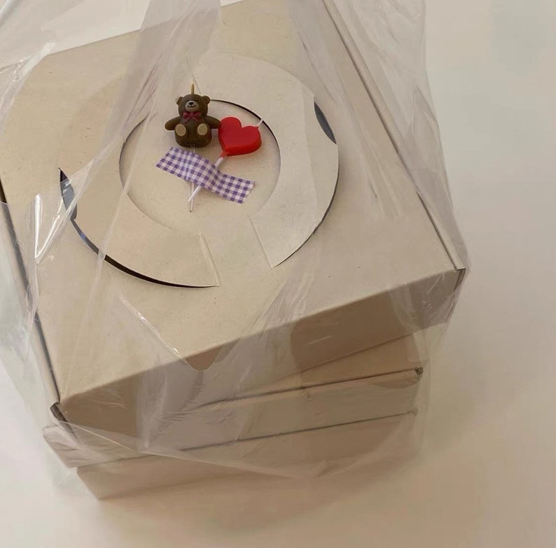 Beige Cake Boxes With Window & Handle: Dessert Packaging - Pack of 5 - Etsy