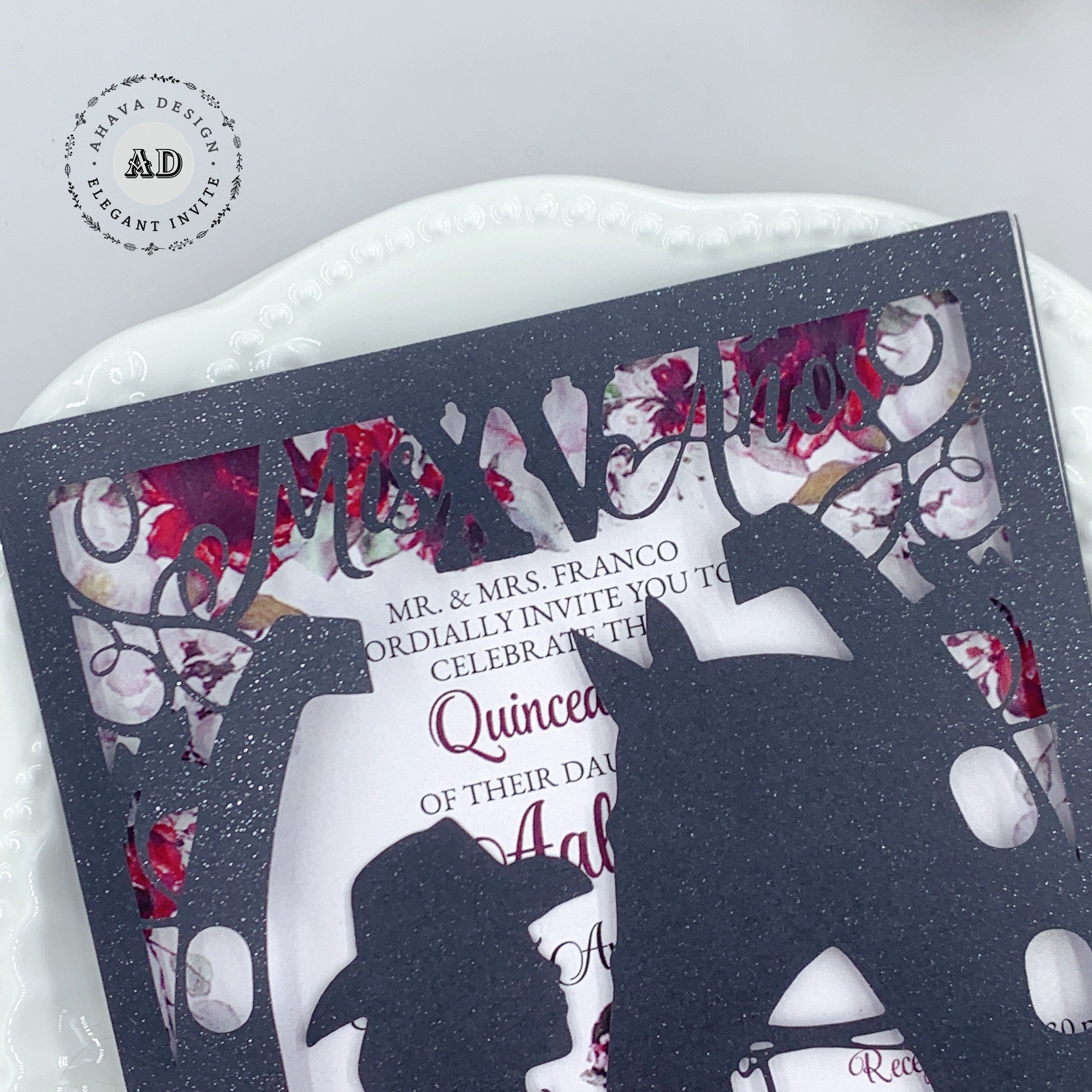 Romantic Black Rapunzel Tangled Princess Sweet 15 Invite, DIY Sweet 16 ...