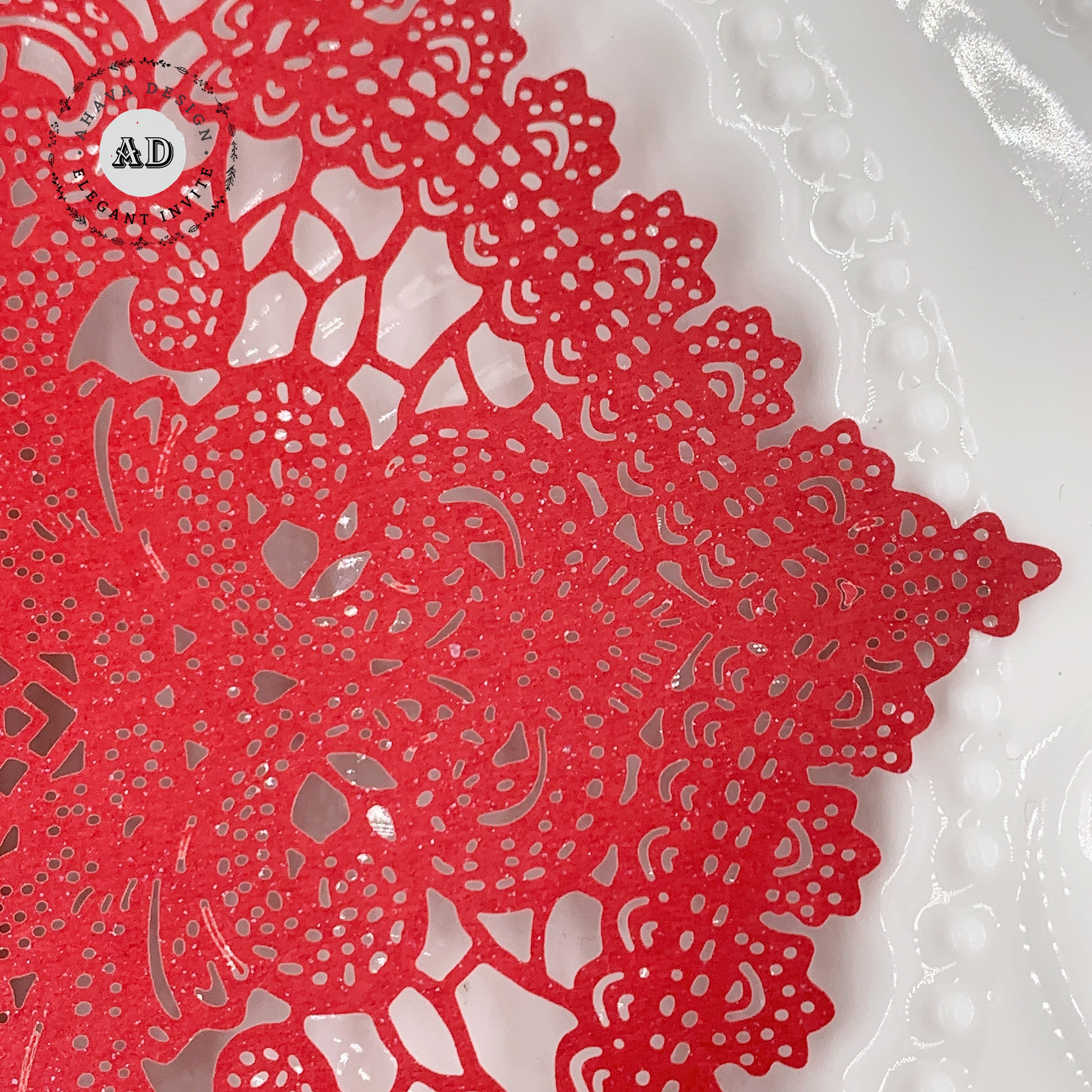 Shimmery Red Mis XV AÑOS Lace Invite, Beautiful Red Sweet 16 Quince ...
