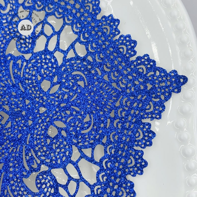 Glitter Royal Blue Laser Cut Lace Invitation Customized - Etsy