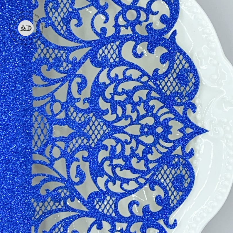 Glitter Royal Blue Tri Fold Laser Cut Girl Quinceanera Invite, Gorgeous ...