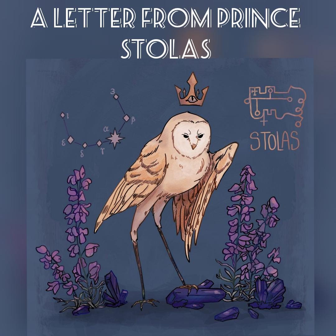 A Letter From Prince Stolas Channeled Reading - Etsy