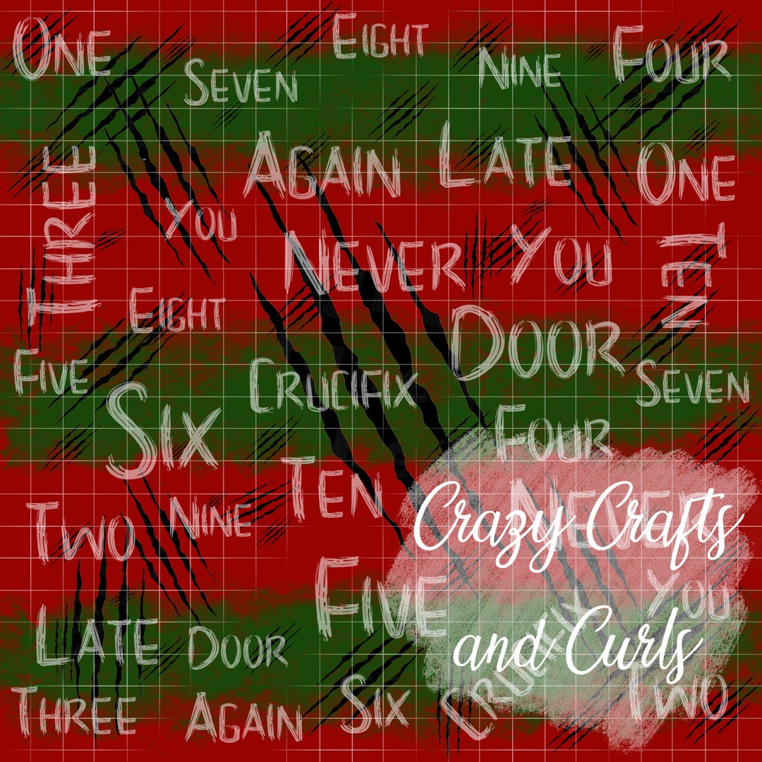 Freddy Krueger Seamless Pattern File: Horror Movie Inspired (PNG) - Etsy