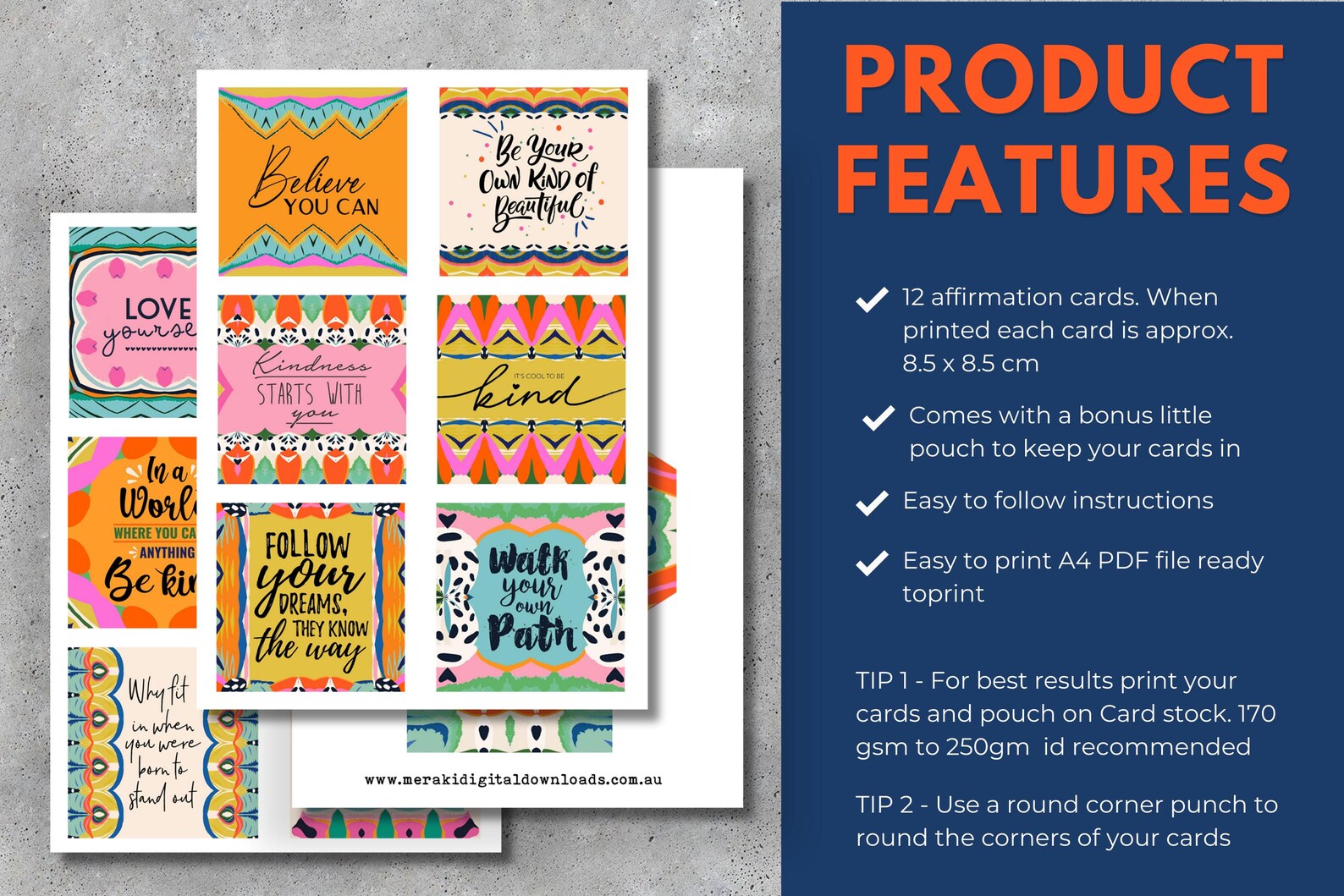 12 Printable Tween Affirmations Cards, INSTANT DOWNLOAD, Inspirational ...