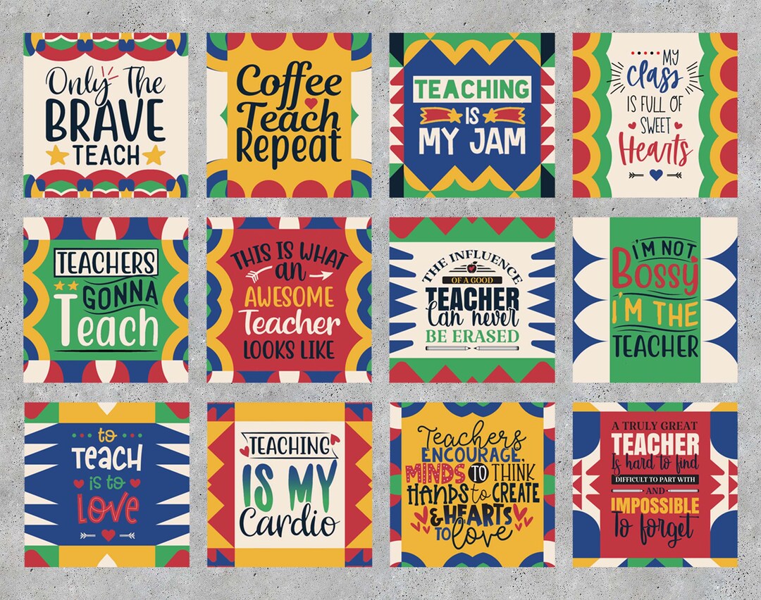 12 Printable Teacher Affirmations Cards INSTANT DOWNLOAD - Etsy