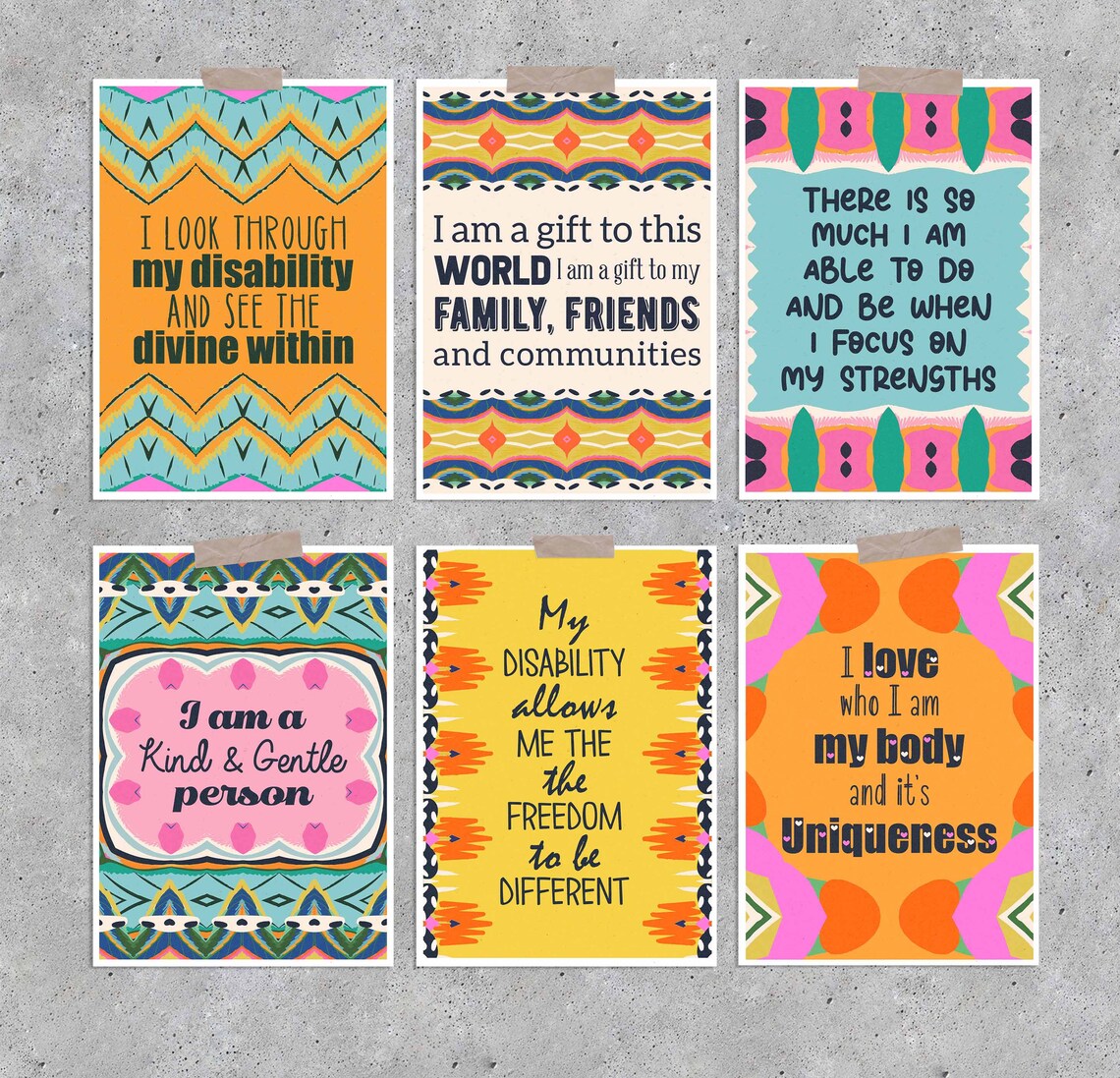Set of 6 Affirmation Prints, A4 A3 Instant Download, Printable Artworks ...